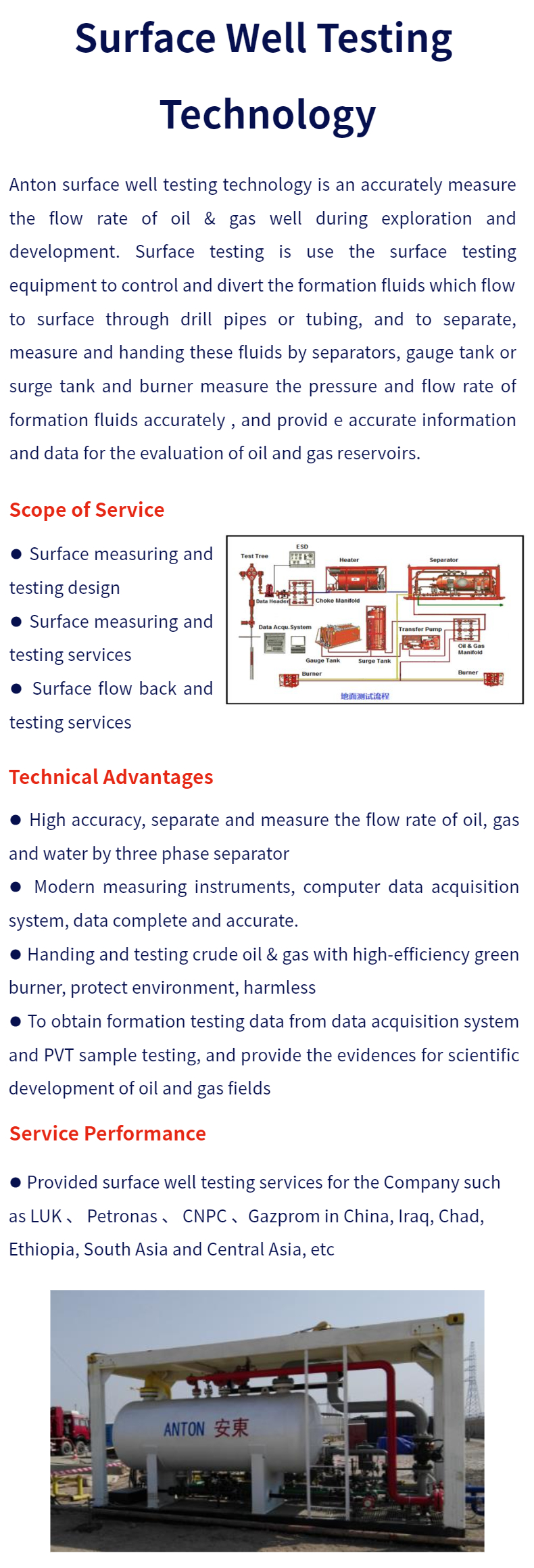 Flowback and Testing Services and Materials