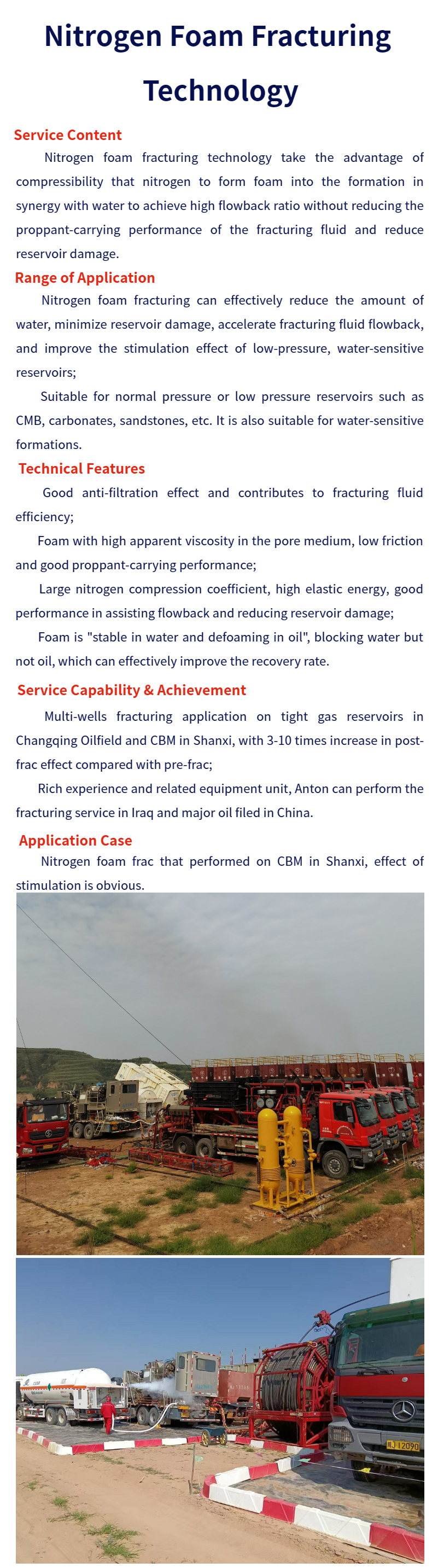Nitrogen Foam Fracturing Service and Materials